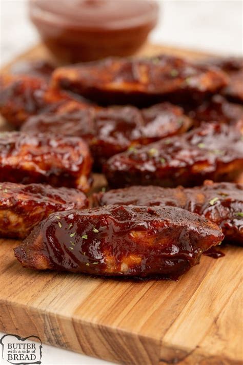 OVEN BAKED COUNTRY STYLE PORK RIBS Butter With A Side Of Bread