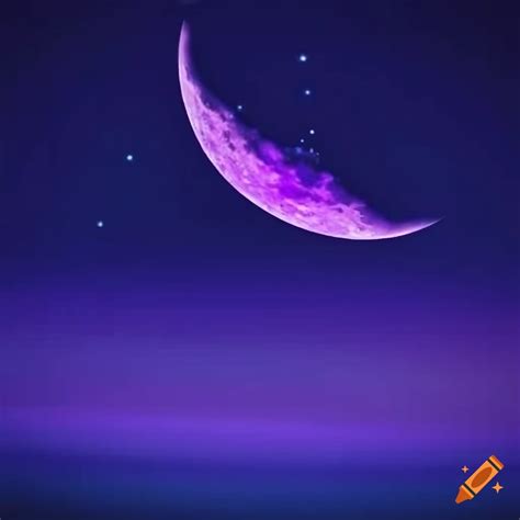 Blue And Purple Crescent Moon On Craiyon