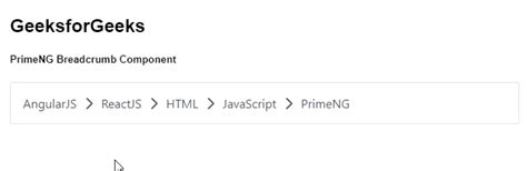 angular primeng breadcrumb component geeksforgeeks
