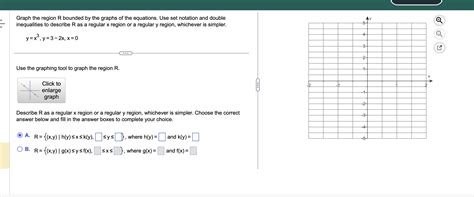 solved graph the region r bounded by the graphs of the