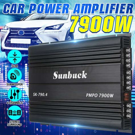 7900W Car Power Amplifier 4 Channel Audio Speaker Stereo HIFI