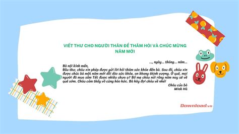 Tập làm văn lớp 3 Viết thư cho người thân để thăm hỏi và chúc mừng năm