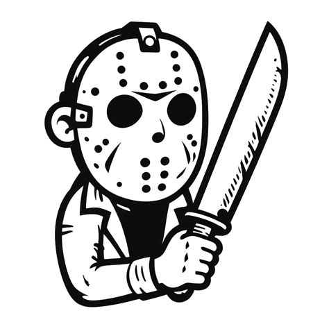 Dibujos De Jason Voorhees Y Machete Para Colorear Para Colorear Pintar
