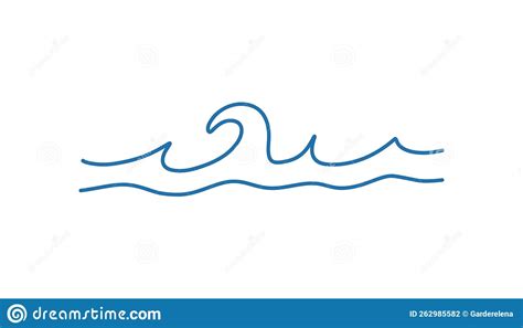 Sea Wave Doodle Ocean Curl Waves Stock Vector Illustration Of Ripple