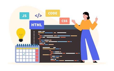 premium vector programming with the programming language css html js program code on