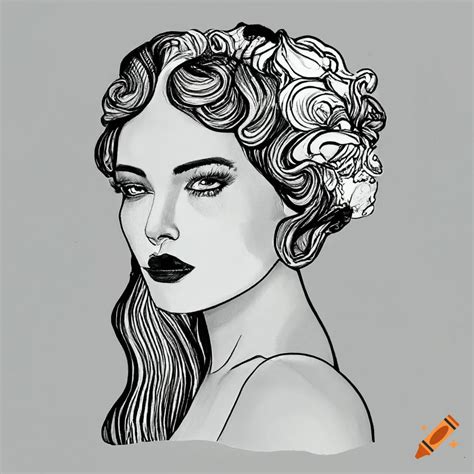 Detailed Drawing Of A Stunning Woman In Art Nouveau Style On Craiyon