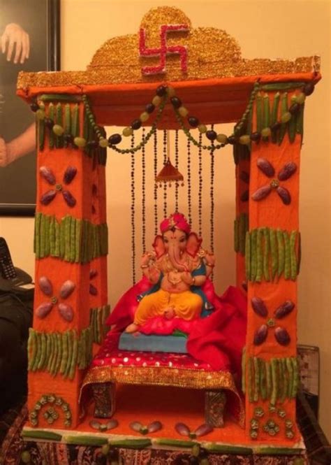 Diy Recycling Ganpati Pooja Decoration Ideas Hobby Lesson