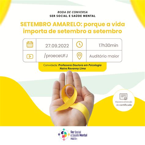 Roda De Conversa Setembro Amarelo Porque A Vida Importa De Setembro A