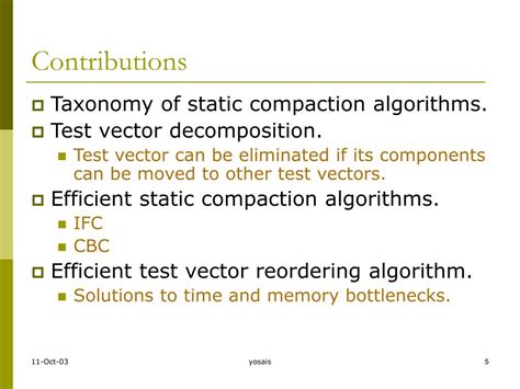 ppt efficient static compaction algorithms for combinational circuits based on test relaxation