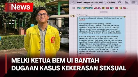 Dicopot Sementara Dari Ketua BEM UI Melki Sedek Bantah Lakukan