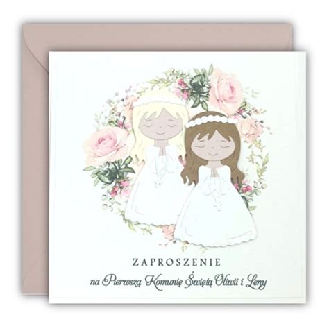 Zaproszenia na Pierwszą Komunię dla rodzeństwa 12852881933 Allegro pl