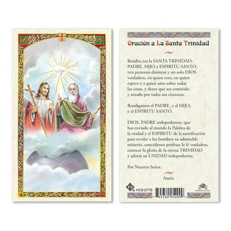 Buy Oracion A La Santisima Trinidad Tarjetas Laminas Laminated Prayer