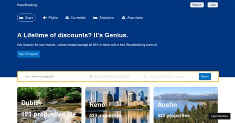 React Booking Reservation App Codesandbox