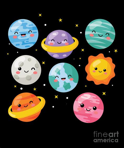 Wall Decals Murals Space Wall Decal Planets Solar System Kawaii