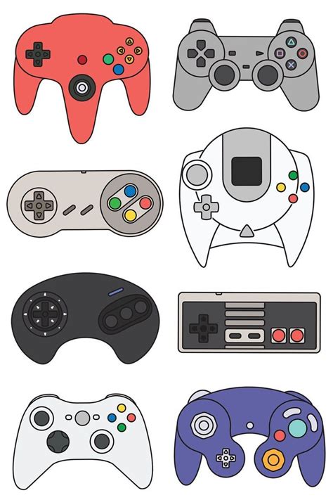 Videogame Controllers Retro Minimalist Nintendo Sega Etsy Game