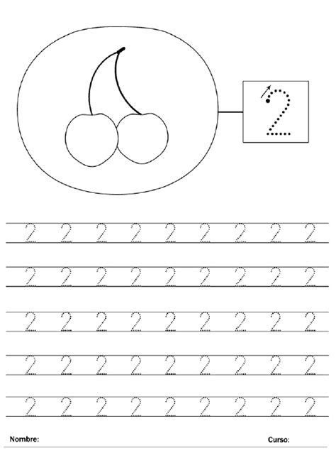 The Worksheet For Writing Numbers With Two Cherries And One Letter In It