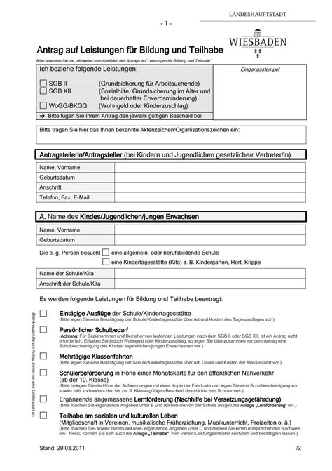 Antrag Auf Leistungen F R Bildung Und Teilhabe Gymnasium Am