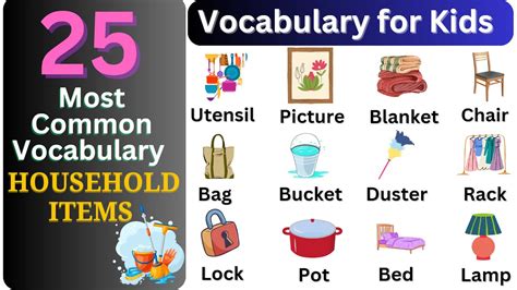 Household Items English Vocabulary Household Items Names In English