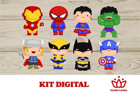Kit Digital Super Heroes 1 Elo7