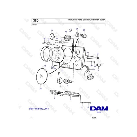 Volvo Penta MD2020B Panel de instrumentos estándar con botón de inicio