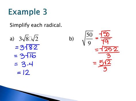 Ppt Simplifying Radicals Pythagorean Theorem Powerpoint FBF