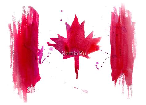 Watercolor Flag Of Canada By Ychty Redbubble