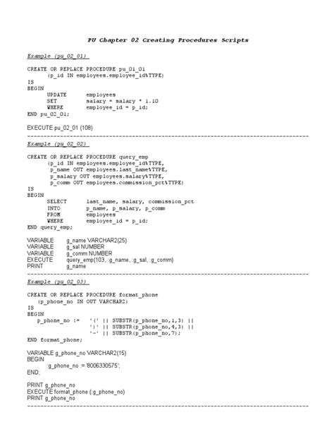 pu chapter 02 creating procedures scripts pdf data management software