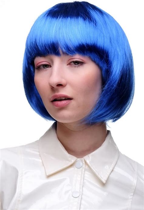 WIG ME UP Perruque bleue carré plongeant sexy style Disco Go go