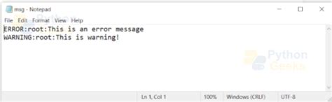 logging in python python geeks