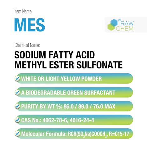 Biodegradable Green Surfactant MES Sodium Fatty Acid Methyl Ester