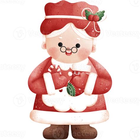 Watercolor Mrs Claus Illustration 29285883 Png