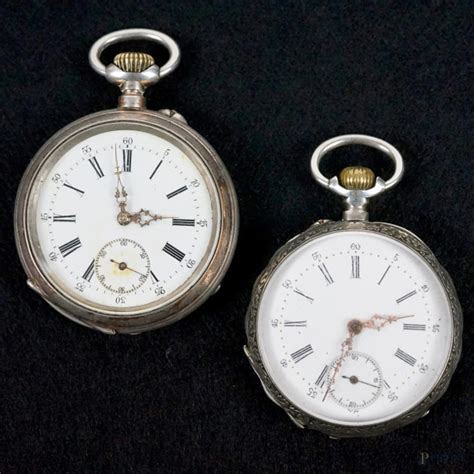 Due Orologi Da Tasca In Argento Fine XIX Inizi XX Secolo Quadranti A