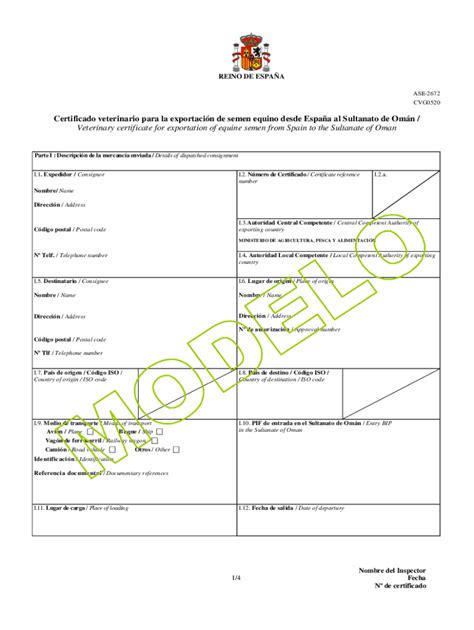Completable En línea international animal health certificate for export