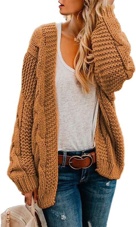Astylish Womens 2023 Open Front Long Sleeve Chunky Knit Cardigan