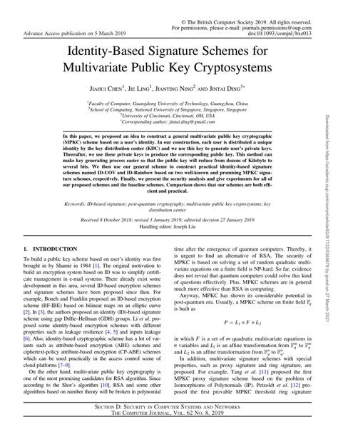 pdf identity based signature schemes for multivariate public key cryptosystems