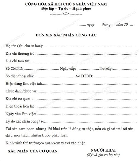Mẫu Giấy Xác Nhận Làm Việc Tại Công Ty Hướng Dẫn Và Mẫu Mới