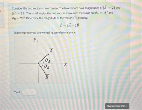 solved consider the two vectors shown below the two vectors