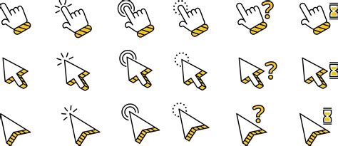 Cursor Arrows And Computer Mouses With Clicking Cursor Icons Arrows