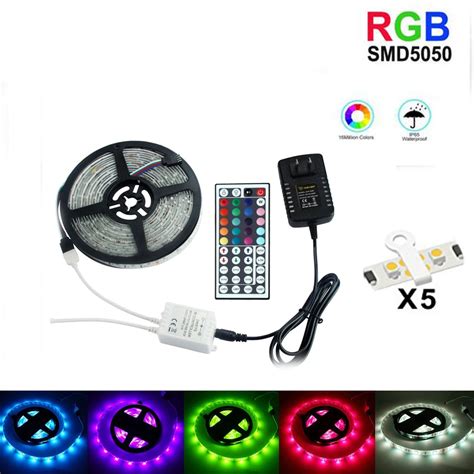 5 M RGB LED Luz de Tira 5050 SMD Diodo Fita Flexível À Prova D Água
