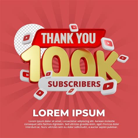 Premium PSD Youtube Thank You 100k Subscribers