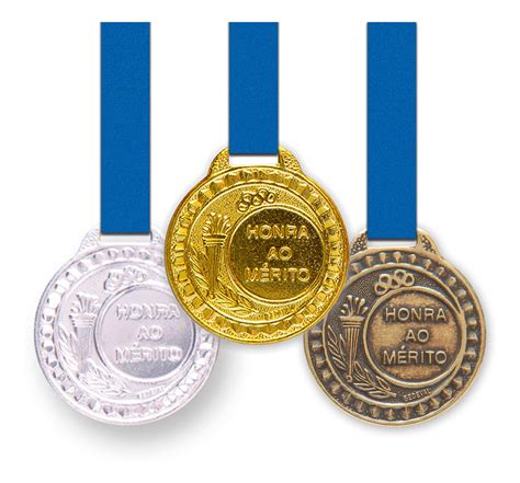 Medalhas Metal Mm Honra Ao M Rito Ouro Prata Bronze Parcelamento
