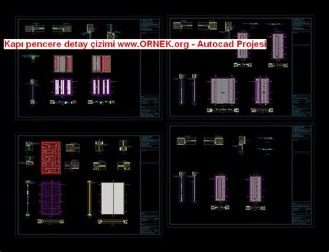 Proje Sitesi Kapı pencere detay çizimi Autocad Projesi