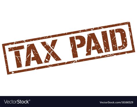 Tax Paid Stamp Royalty Free Vector Image VectorStock