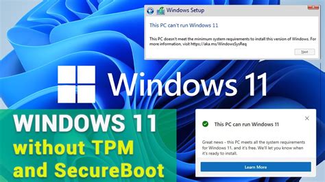 how to install or upgrade to windows 11 without tpm and secure boot windows 11 clean install
