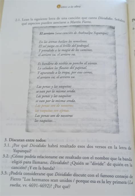 Alguien Q Me Ayude Con El Punto 3 3 De Literatura De Martin Fierro
