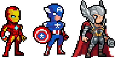 Pixel Art Grid Marvel Pixel Avengers Hoping Few Today Made Pixel Art Grid