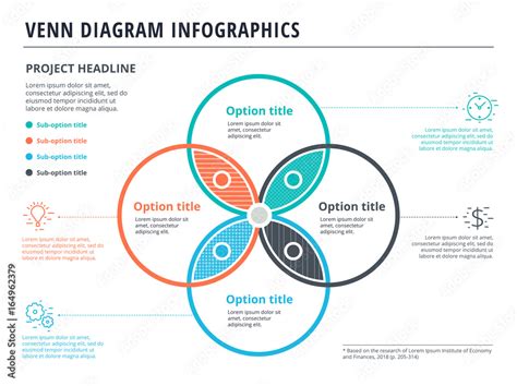 Venn Diagram With Circles Infographics Template Design Vector