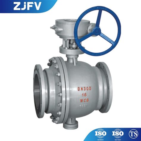 GB API 6D Worm Gear Carbon Steel Fixed Ball Valve Soft Seal Fixed Ball
