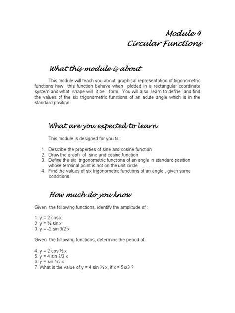 module 4 circular functions pdf sine trigonometric functions