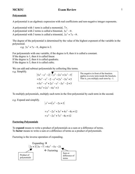 math notes polynomials mathematical methods year 11 sace thinkswap